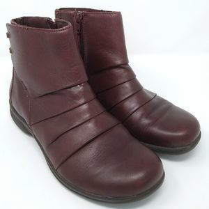 Clarks | Shoes | Clarks Collection Chestnut Brown Leather Pleated ...